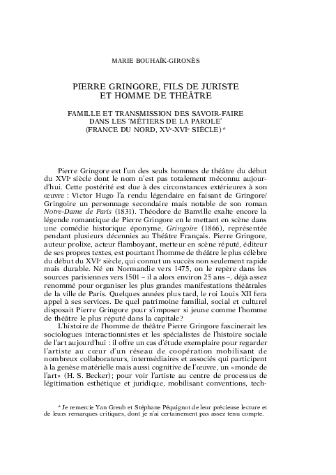 (PDF) Pierre Gringore, fils de juriste et homme de théâtre : famille et ...