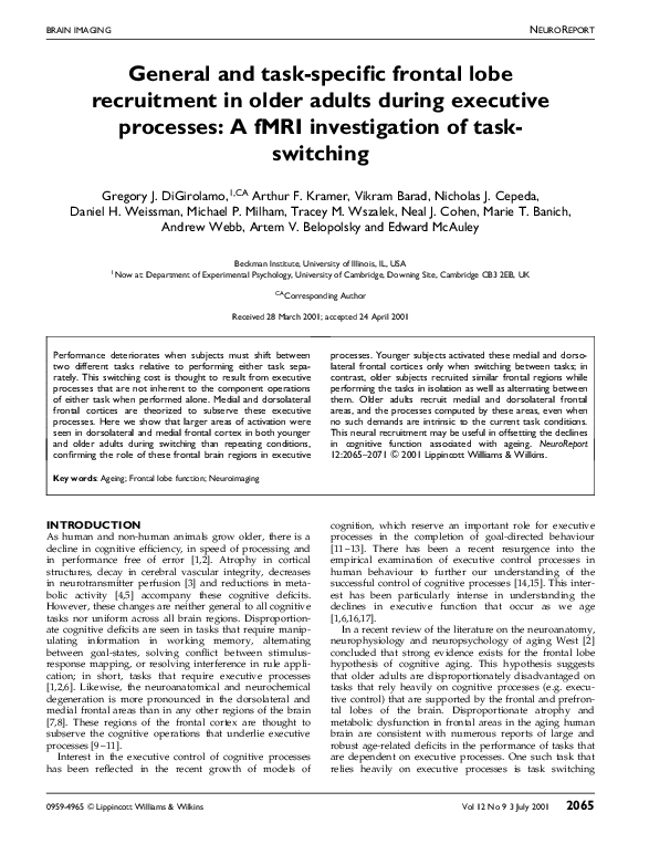 (PDF) General and task-specific frontal lobe recruitment in older adults during executive ...