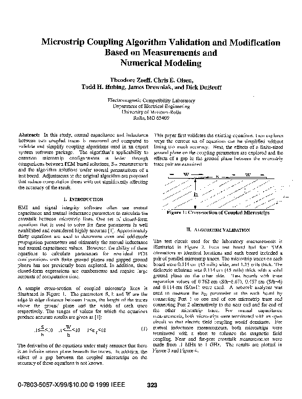 (PDF) Microstrip coupling algorithm validation and modification based on measurements and ...