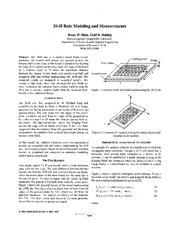 (PDF) 20-H rule modeling and measurements
