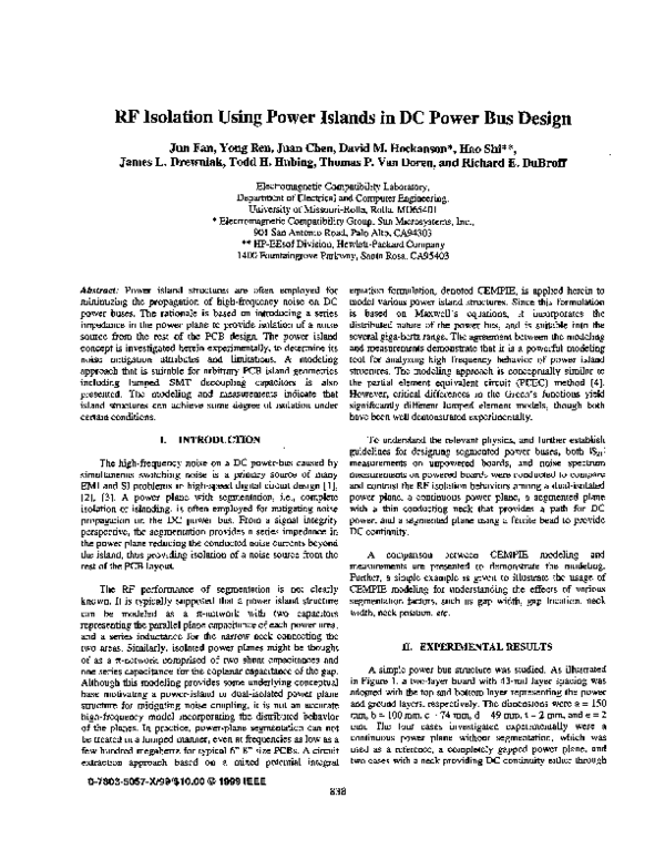 (PDF) RF isolation using power islands in DC power bus design
