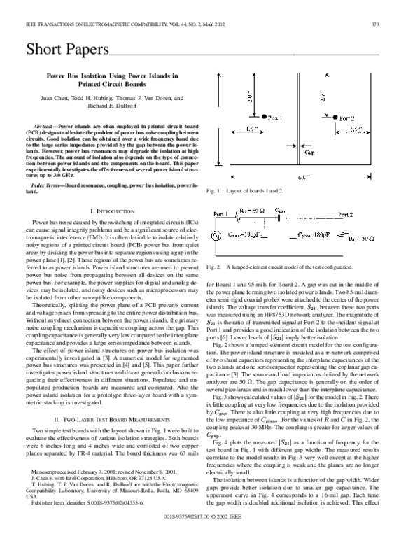 (PDF) Power bus isolation using power islands in printed circuit boards