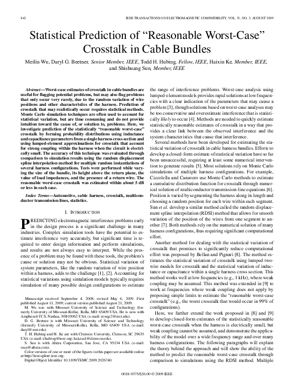 (PDF) Statistical Prediction of “Reasonable Worst-Case” Crosstalk in ...
