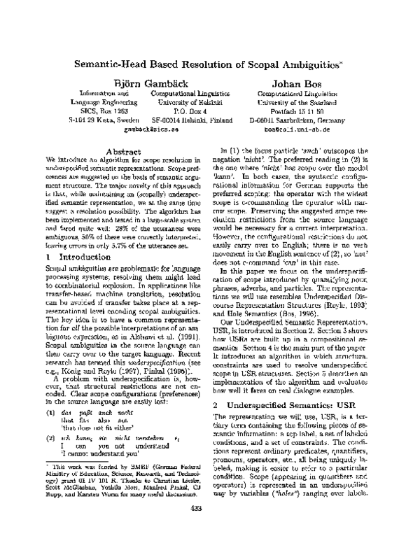 Pdf Semantic Head Based Resolution Of Scopal Ambiguities