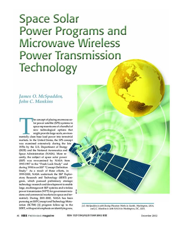 (PDF) Space solar power programs and microwave wireless power ...