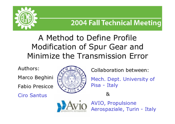 (PDF) A Method to Define Profile Modification of Spur Gear and Minimize
