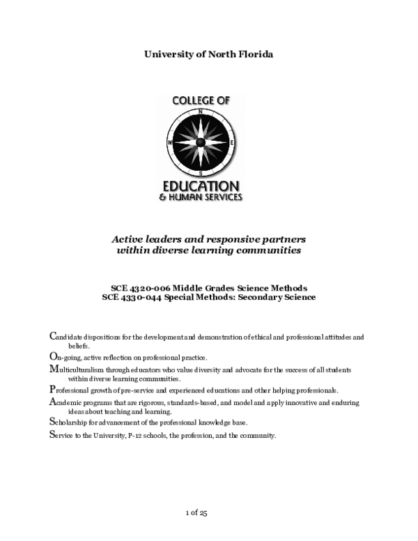 (PDF) SCE 4320-006 Middle Grades Science Methods