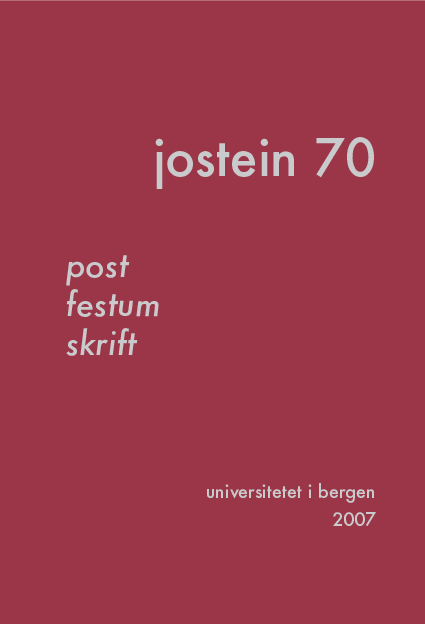 (PDF) jostein 70: post-festum-skrift