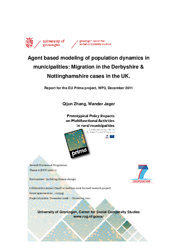 (PDF) Agent based modeling of population dynamics in municipalities Migration in the Derbyshire ...