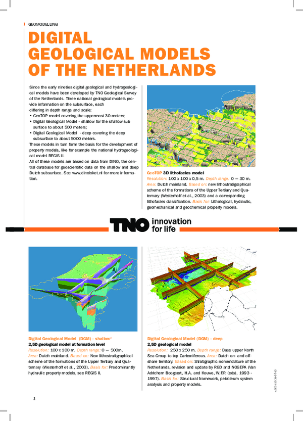 (PDF) Digital Geological Models of the Netherlands