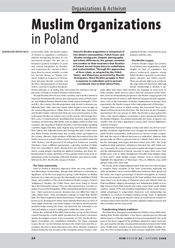 (PDF) Muslim Organizations in Poland