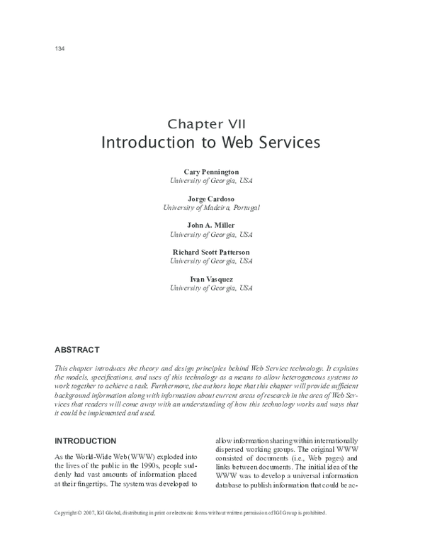 (PDF) Introduction to Web Services