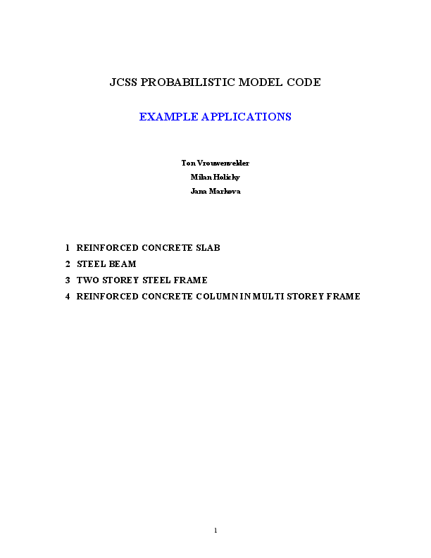 (PDF) The JCSS probabilistic model code