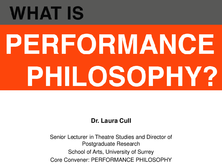 (PPT) What is Performance Philosophy?