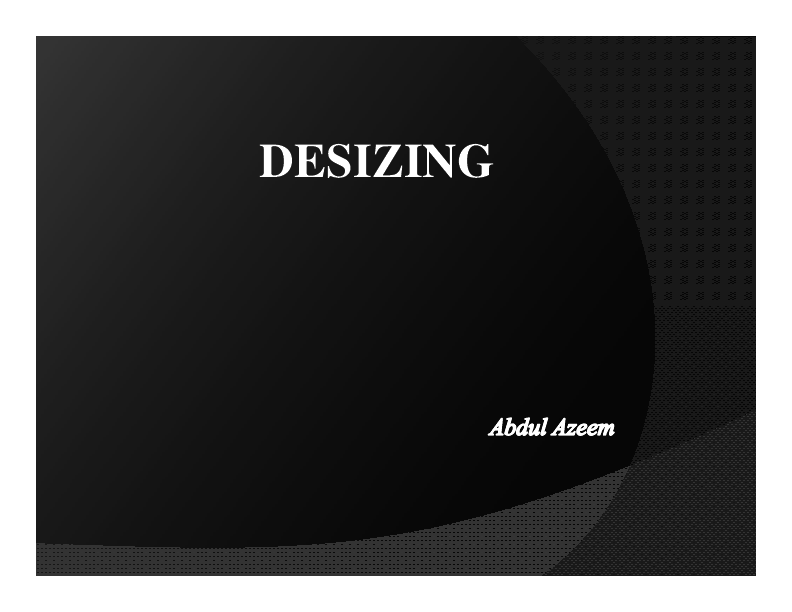 (PDF) Textile Desizing Techniques