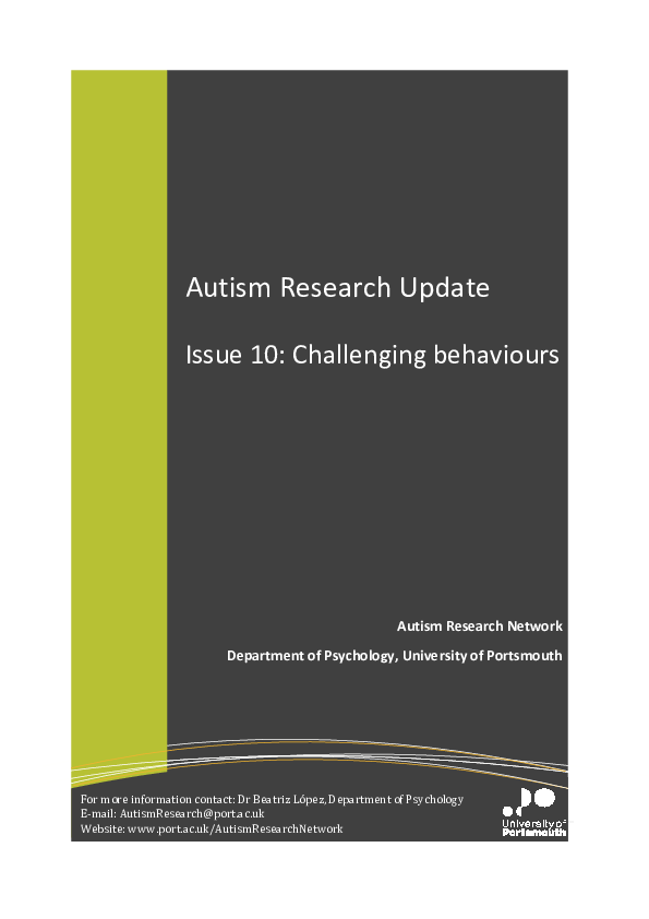 (PDF) Lay Research Monograph: Challenging Behaviours in Autism