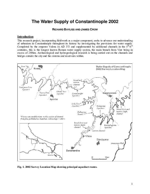(PDF) The Water Supply of Constantinople 2002
