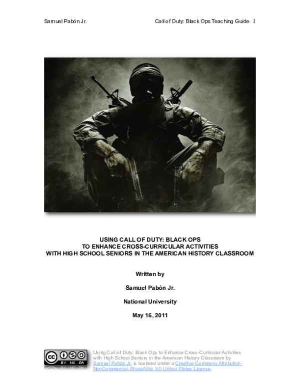(PDF) USING CALL OF DUTY: BLACK OPS TO ENHANCE CROSS-CURRICULAR ...