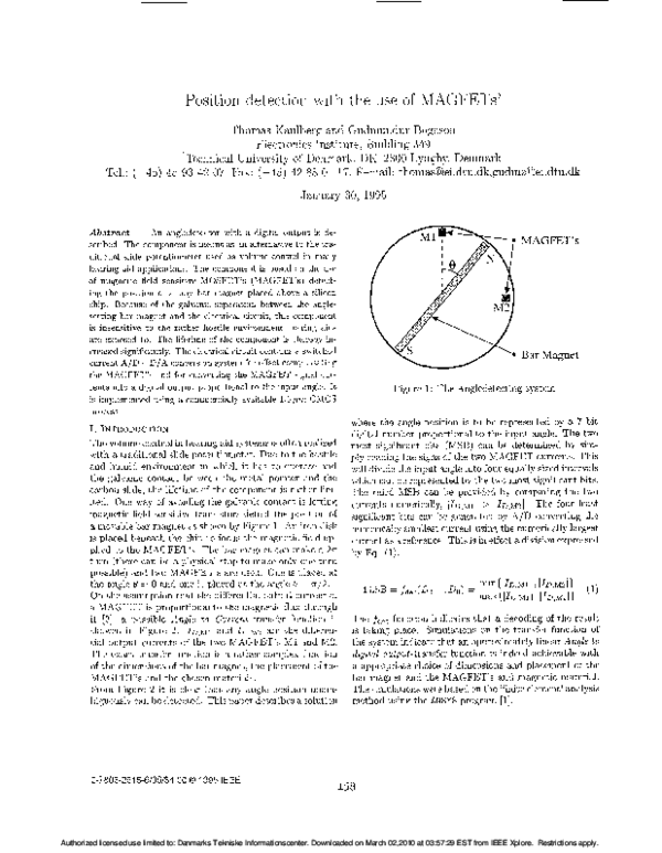 (PDF) Position detection with the use of MAGFETs | Thomas Kaulberg ...