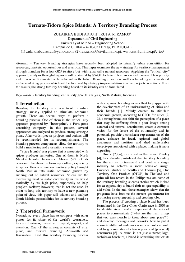 (PDF) Ternate-Tidore Spice Islands: A Territory Branding Process