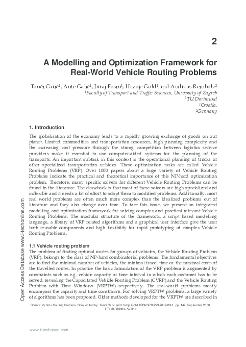 (PDF) A Modelling and Optimization Framework for Real-World Vehicle Routing Problems