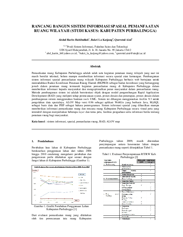 (PDF) Rancang Bangun Sistem Informasi Spasial Pemanfaatan Ruang Wilayah Kabupaten Purbalingga