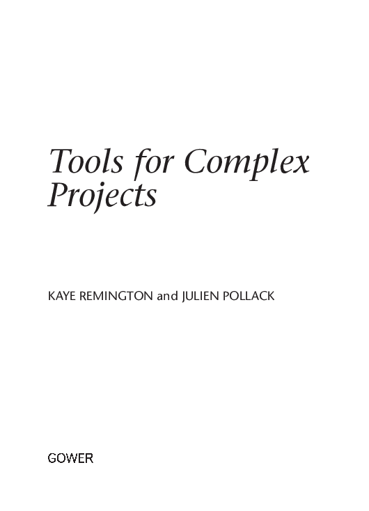 (PDF) Tools for complex projects