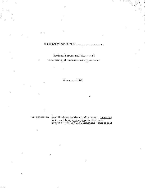 Pdf Generalized Conjunction And Type Ambiguity
