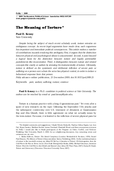 (PDF) The Meaning of Torture