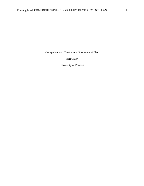 (DOC) Comprehensive Curriculum Development Plan