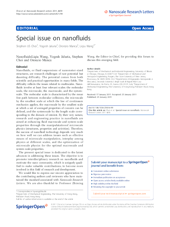 (PDF) Special issue on nanofluids (PDF) Special issue on nanofluids