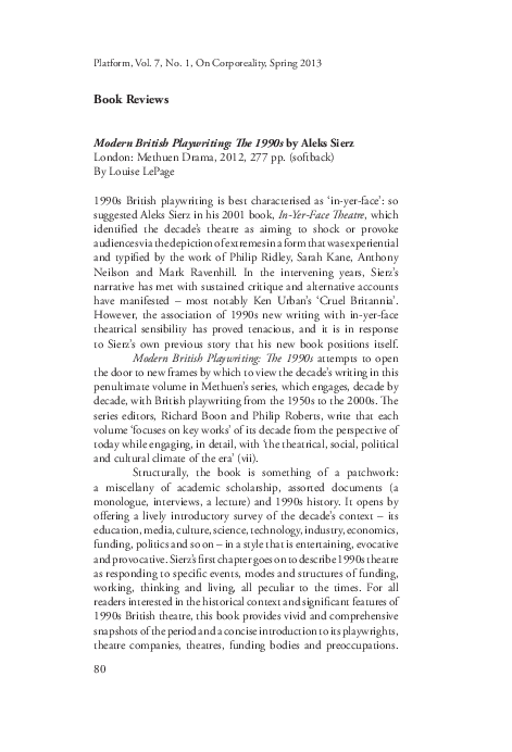 (PDF) Modern British Playwriting: The 1970s by Chris Megson