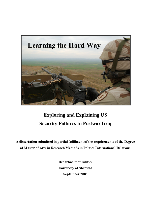 (PDF) Learning the Hard way: Exploring and Explaining US Security ...