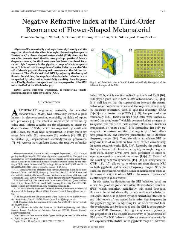 Negative-refractive index at the third-order resonance of flower-shaped metamaterial