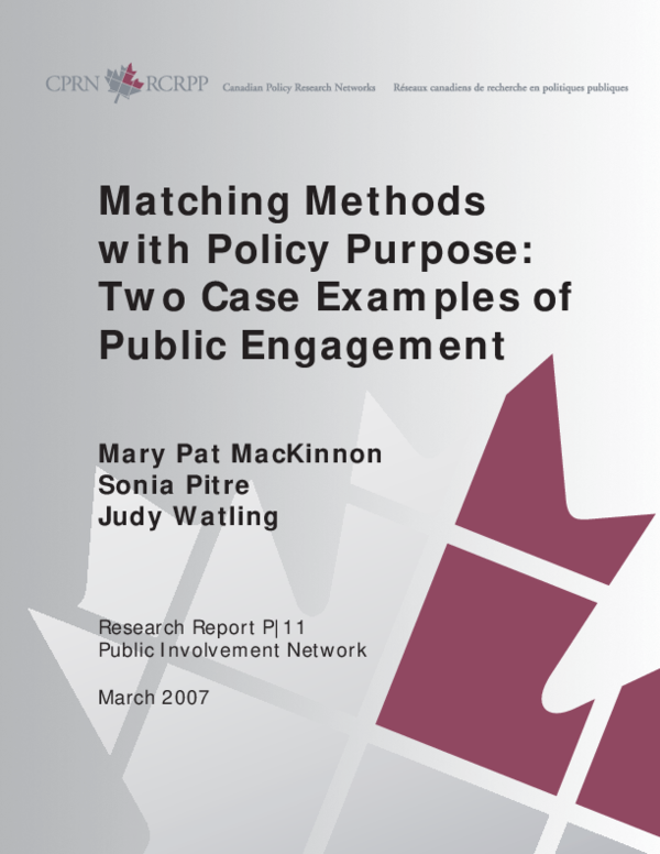 (PDF) Matching Methods with Policy Purpose: Two Case Examples of Public ...