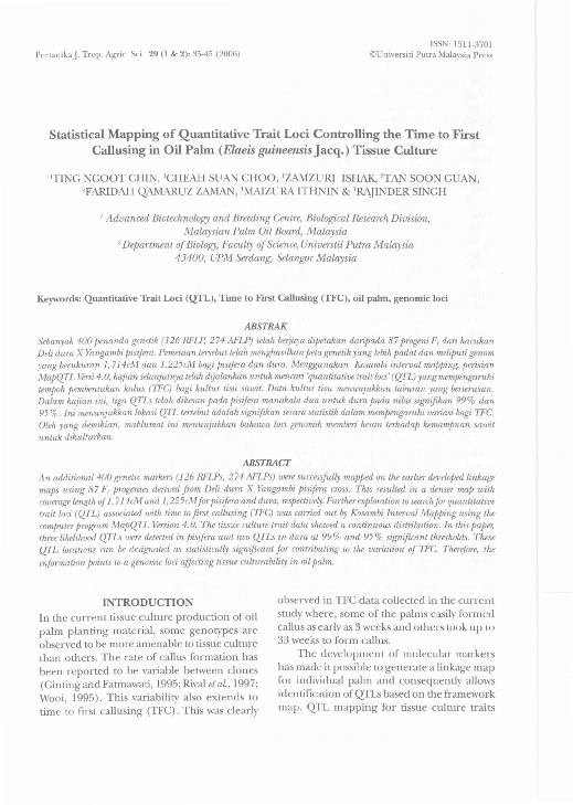 Pdf Statistical Mapping Of Quantitative Trait Loci Controlling The