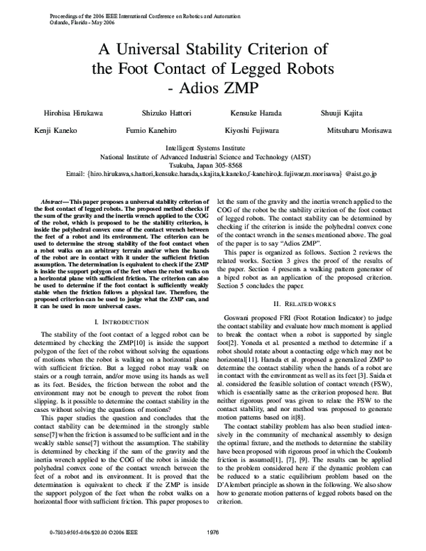 (PDF) A Universal Stability Criterion of the Foot Contact of Legged ...