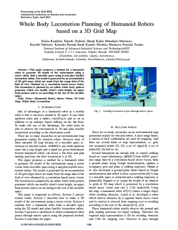 (PDF) Whole Body Locomotion Planning of Humanoid Robots based on a 3D ...