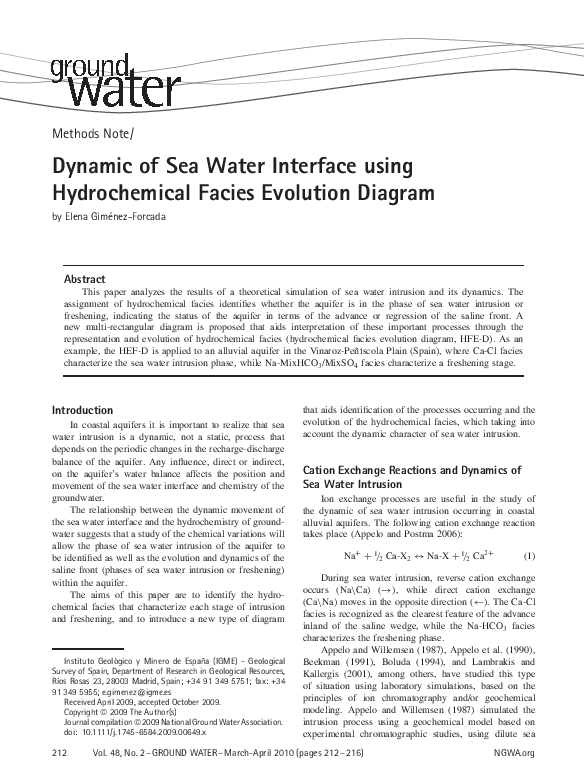 (PDF) Dynamic of Sea Water Interface using Hydrochemical Facies ...