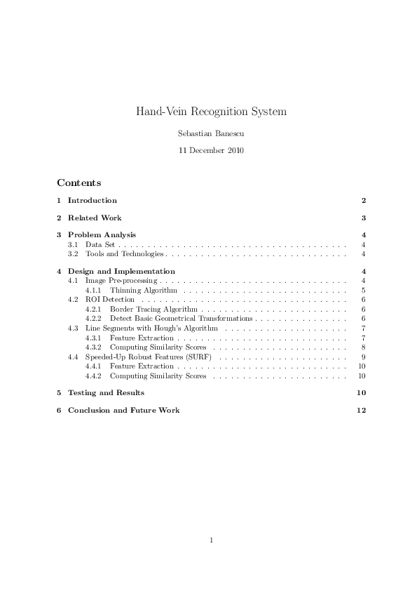 (PDF) Hand-Vein Recognition System
