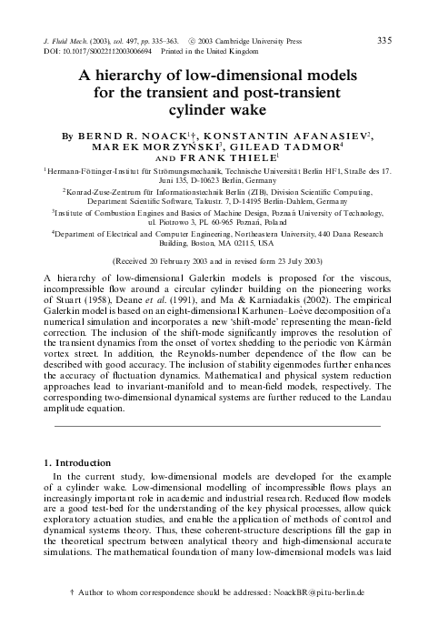 A Hierarchy Of Low Dimensional Models For The Transient And Post Transient Cylinder Wake