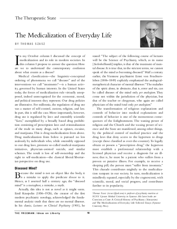 (PDF) The medicalization of everyday life