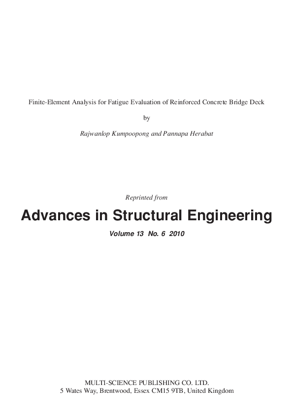 (PDF) Finite-Element Analysis for Fatigue Evaluation of Reinforced ...