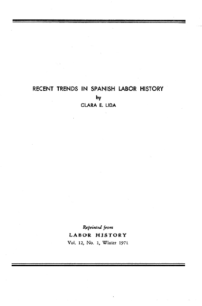 Recent trends in Spanish labor history