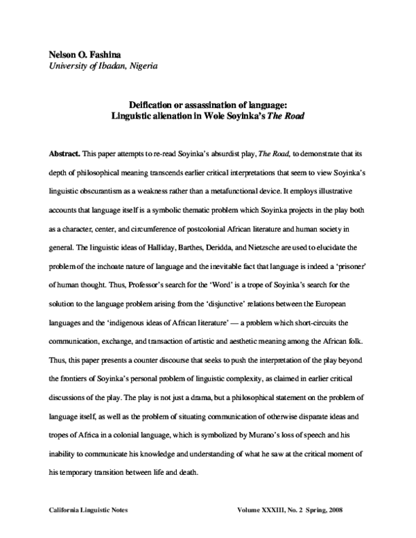 (PDF) Deification or assassination of language: Linguistic alienation ...