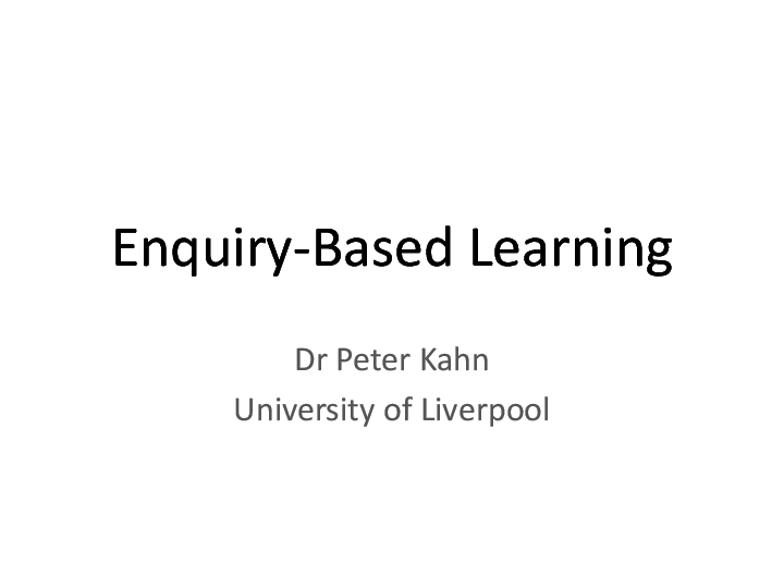 (PPT) An introduction to enquiry based learning