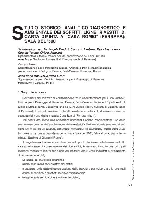 (PDF) Historical, analytic-diagnostic and environmental study of the ...