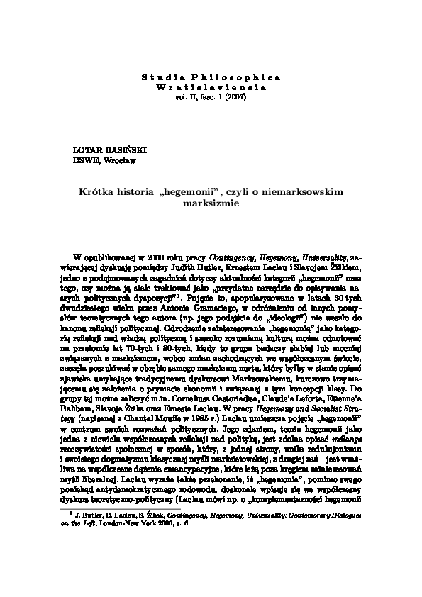 Krótka historia hegemonii, czyli o niemarksowskim marksizmie