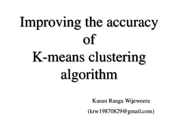 accuracy of k means clustering