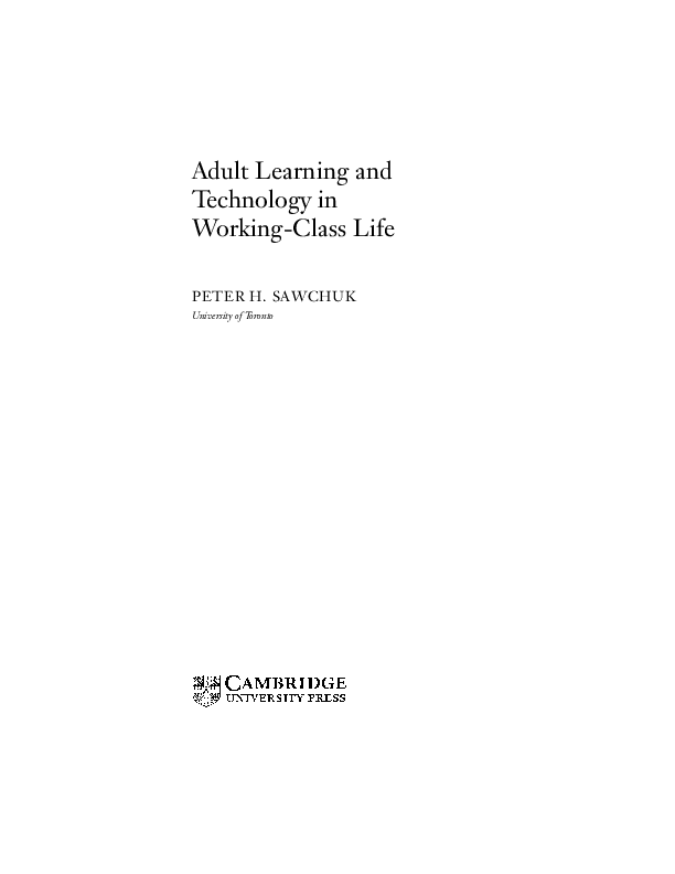 (PDF) Introduction (book) - Adult Learning and Technology in Working ...